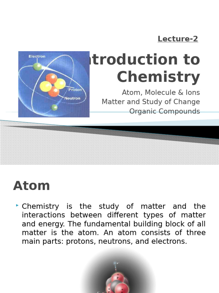 Atom, Matter & Organic | PDF | Ion | Atoms