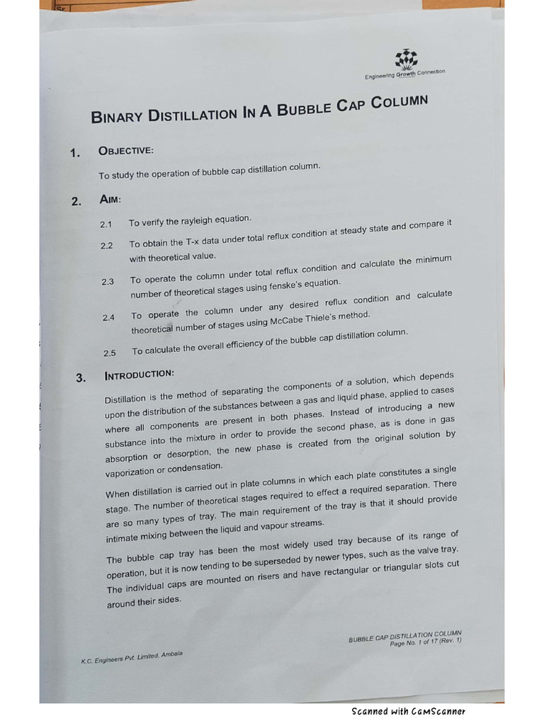 Bubble Cap Distillation | PDF