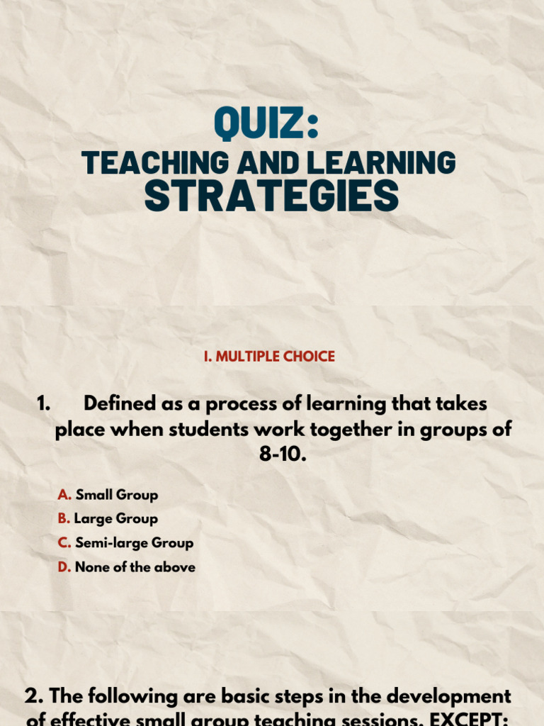 QUIZ | PDF | Lecture | Behavior Modification