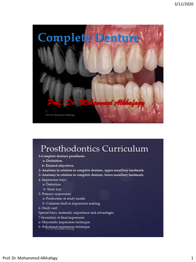 Complete Denture Prosthesis Guide | PDF | Dentures | Dentistry