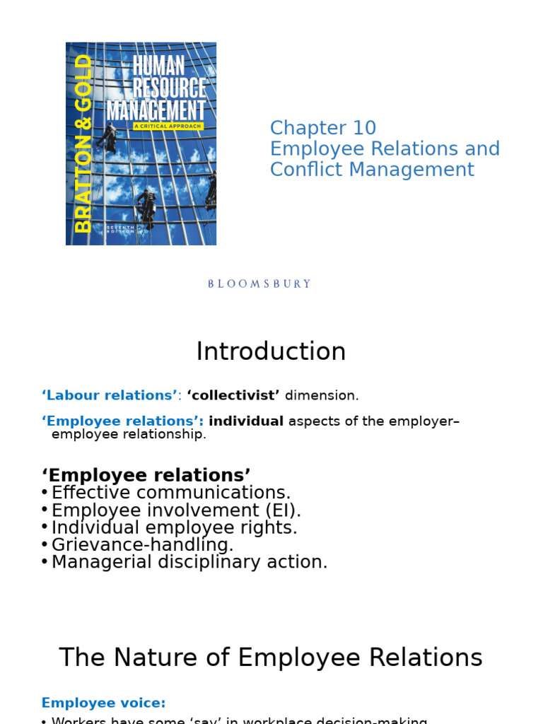 Employee Relations and Conflict Management | PDF | Employment ...