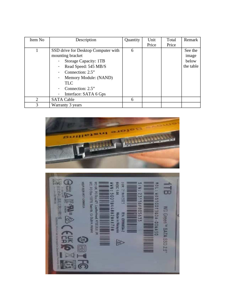SSD Drive Spec | PDF