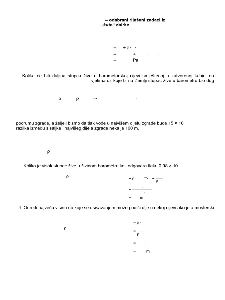 Riješeni ZADACI - Hidromehanika | PDF