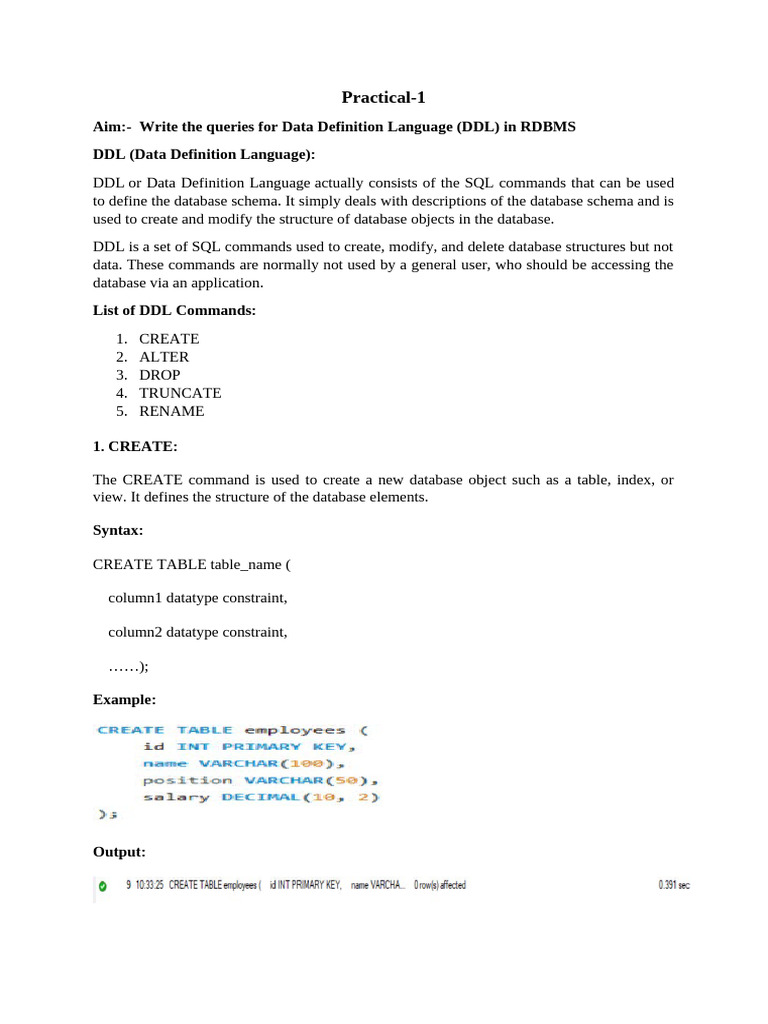 DDL, DML, DCL, and Constraints in RDBMS | PDF | Relational Database | Databases