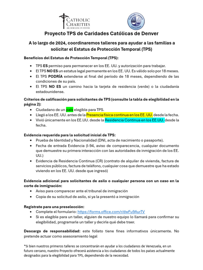 CCD 2024 TPS Project Flier Spanish 2 | PDF | Documento de identidad ...