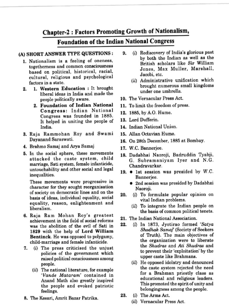 Class X Chapter 2 History | PDF