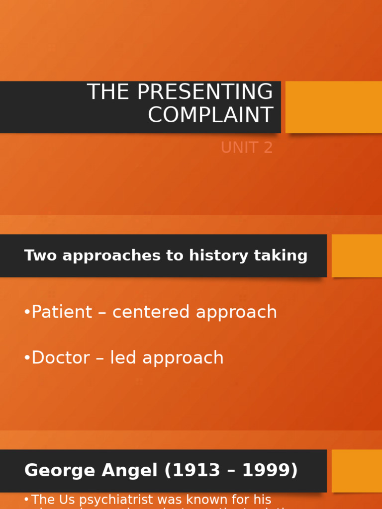 The Presenting Complaint: Unit 2 | PDF | Question | Empathy
