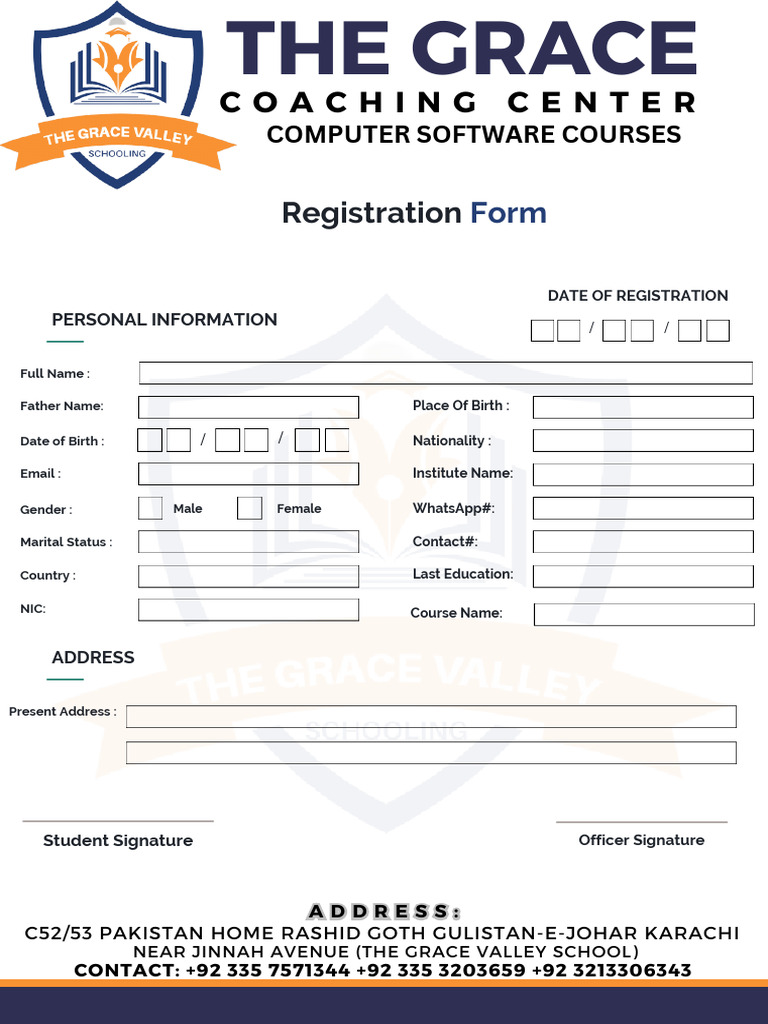 Student Registration Form | PDF