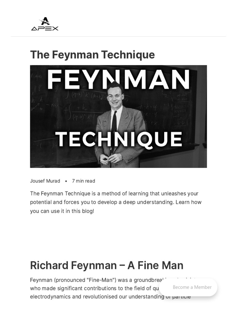 The Feynman Technique | PDF | Richard Feynman | Knowledge