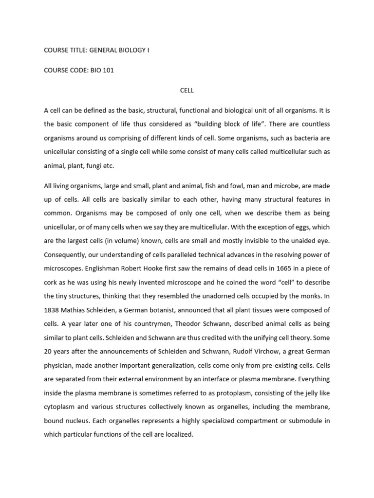 Bio 101 Part | PDF | Cell (Biology) | Endoplasmic Reticulum