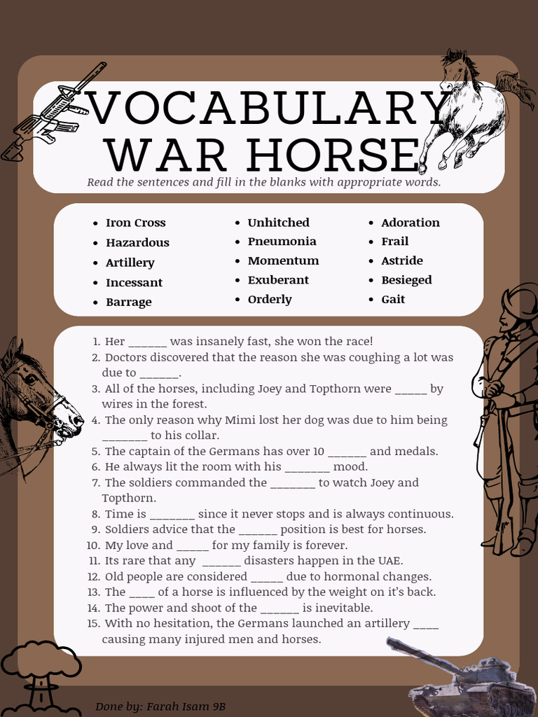 Vocabulary for War Horse Readers | PDF