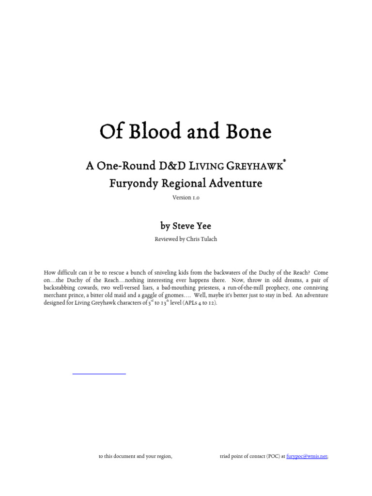 FUR5-05 of Blood and Bone | PDF | Dungeons & Dragons | D20 System