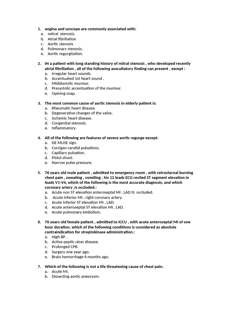 Dr.alaa naim MCQ(1) | PDF | Pulse | Heart