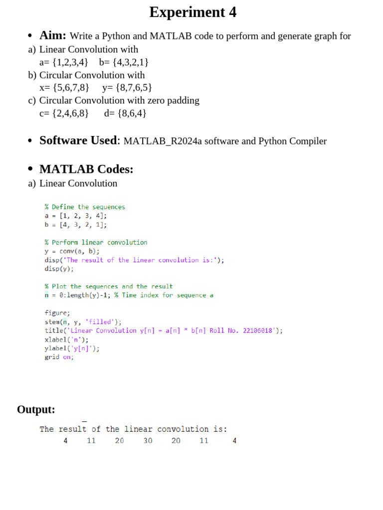 Python & MATLAB Convolution Guide | PDF | Teaching Methods & Materials