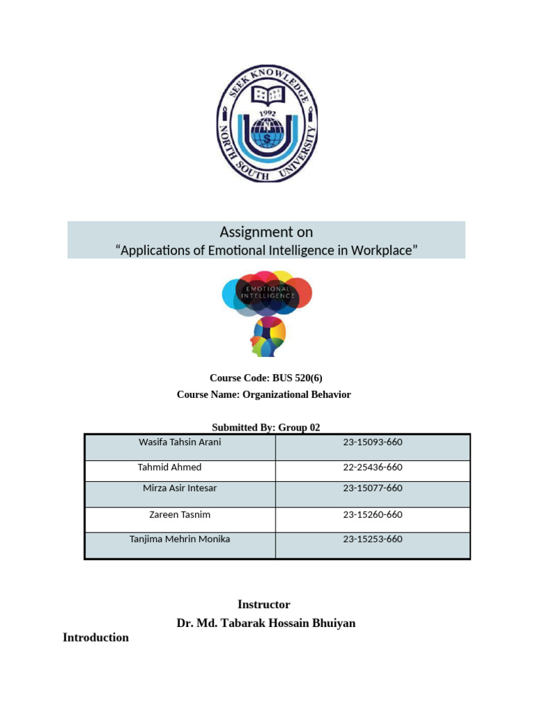 BUS 520_Report | PDF | Emotional Intelligence | Emotions