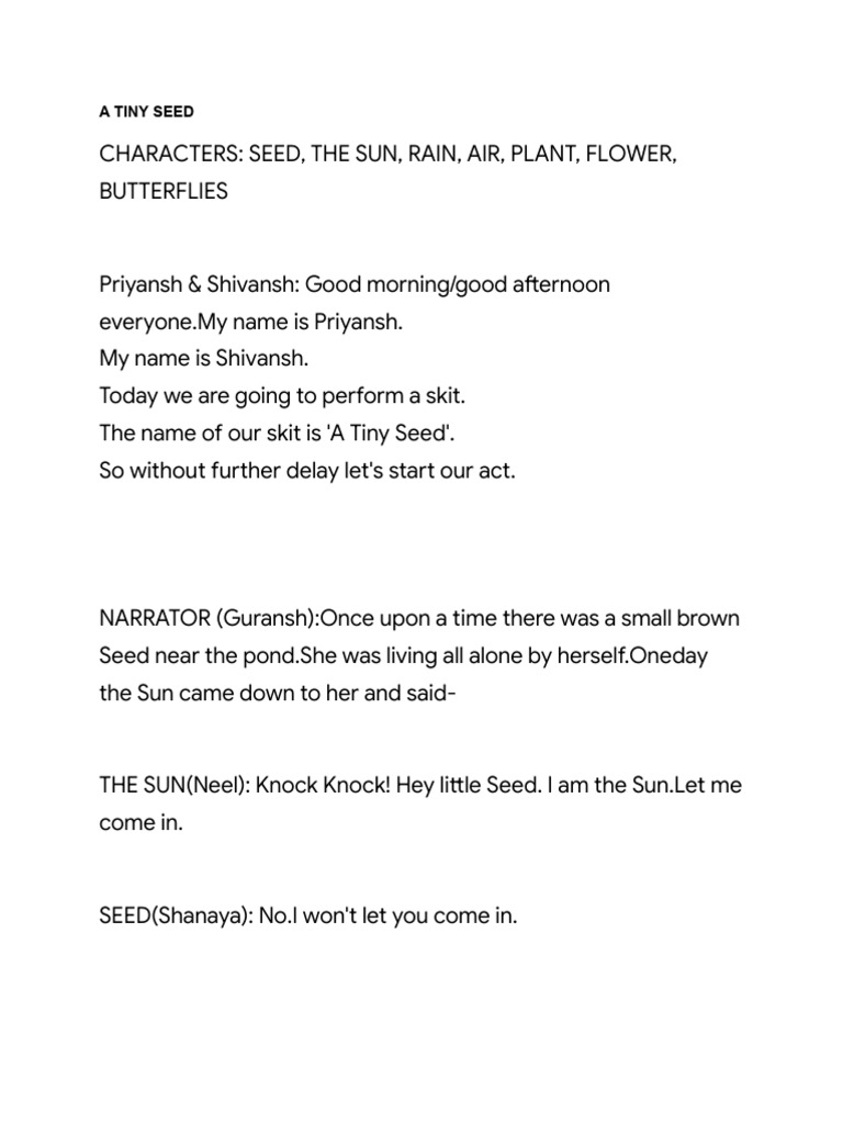 The Tiny Seed: A Friendship Tale | PDF | Horticulture | Organisms