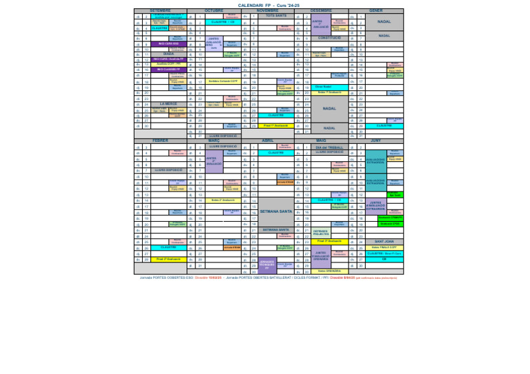 PGA 24-25 - Calendari FP | PDF