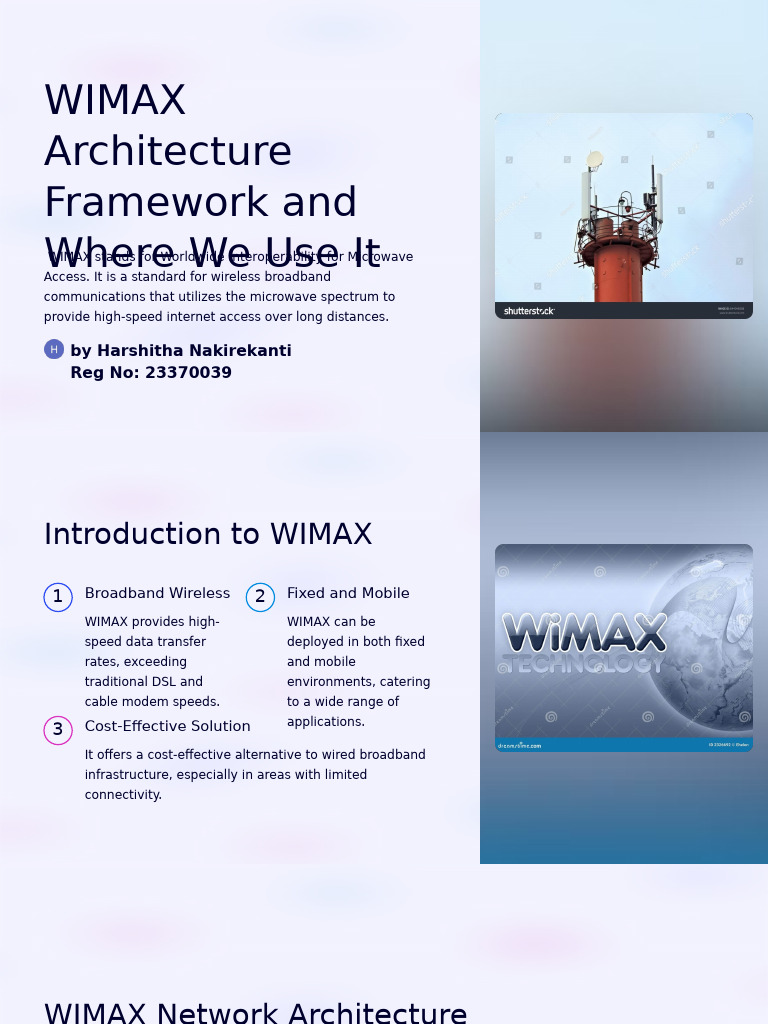 WIMAX Architecture Framework and Where We Use It | PDF | Wi Max ...
