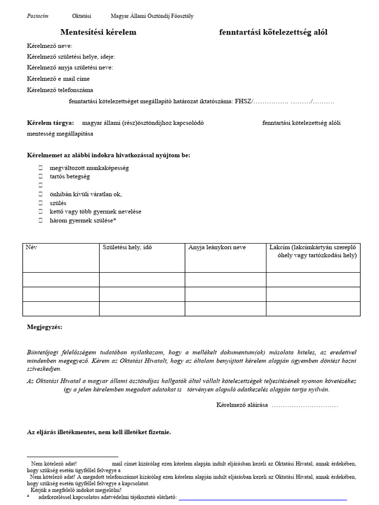 Mentesitesi Kerelem Hazai Munkaviszony-Fenntartasi Kotelezettseg Alol ...