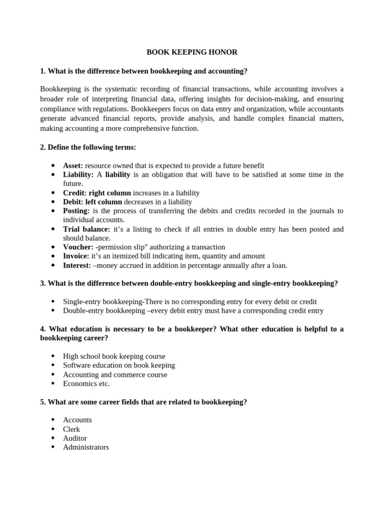 BOOK KEEPING | PDF | Bookkeeping | Debits And Credits