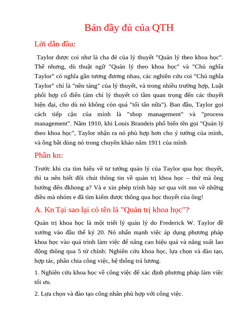 Bản đầy đủ môn qth | PDF