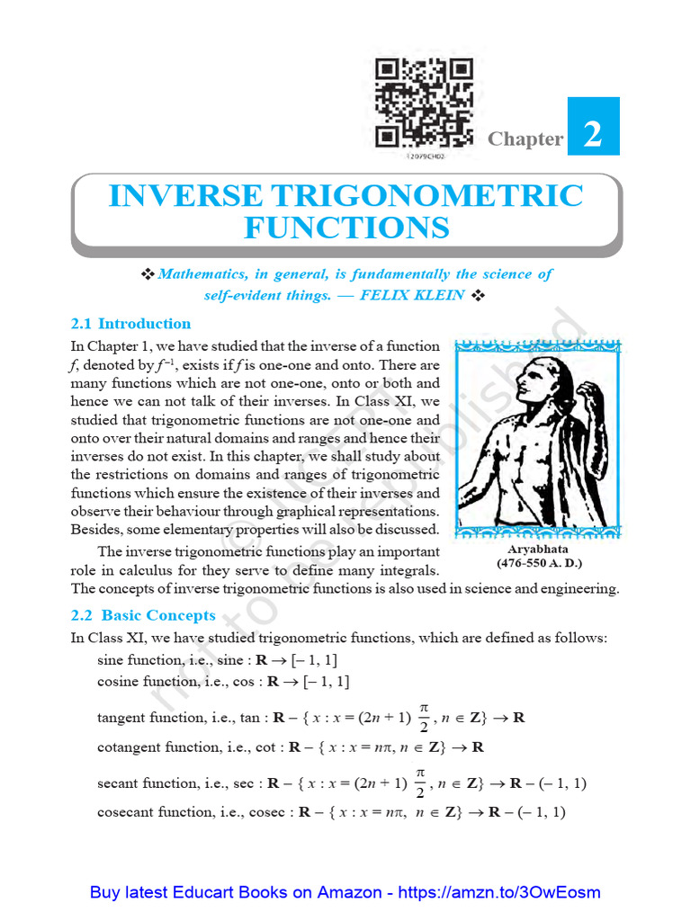 Ch-2 INVERSETRIGONOMETRIC | PDF | Trigonometric Functions | Function (Mathematics)