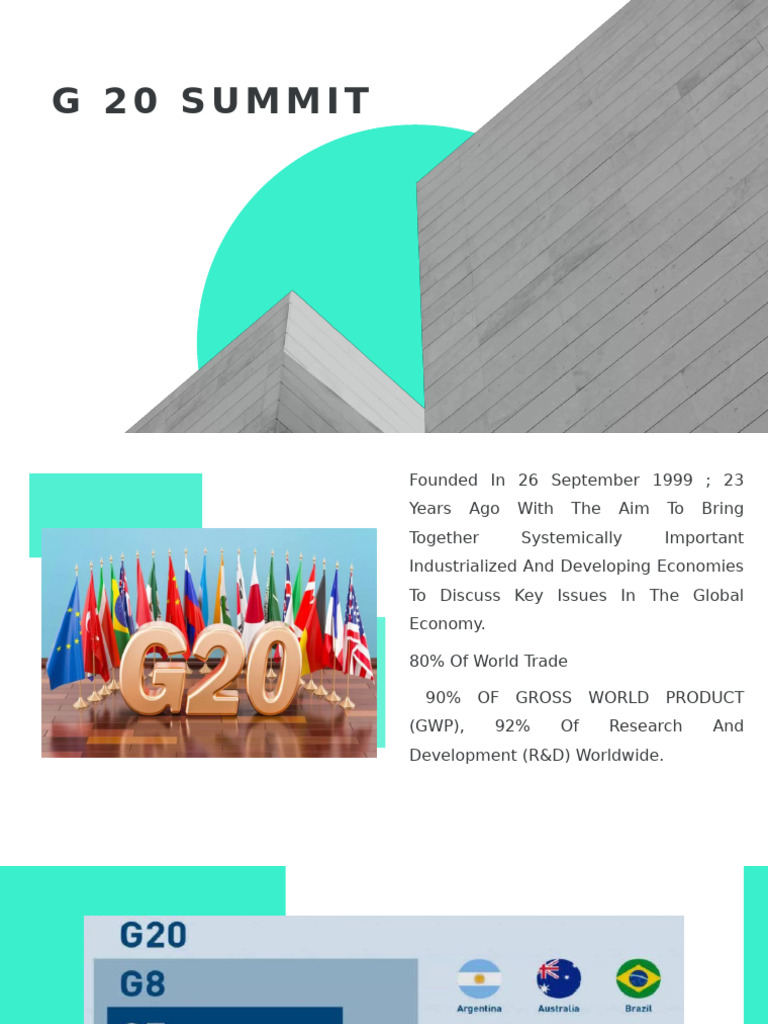 G20 Summit: Global Economic Forum Overview | PDF