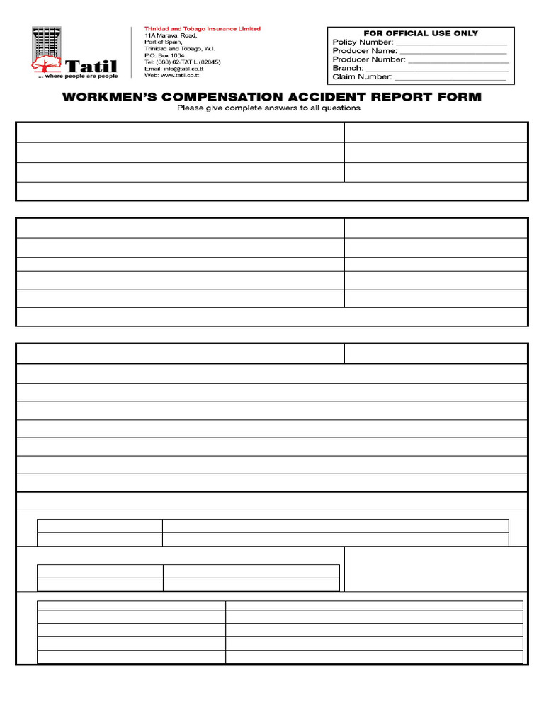Claim Form Workmen Compensation | PDF | Labor