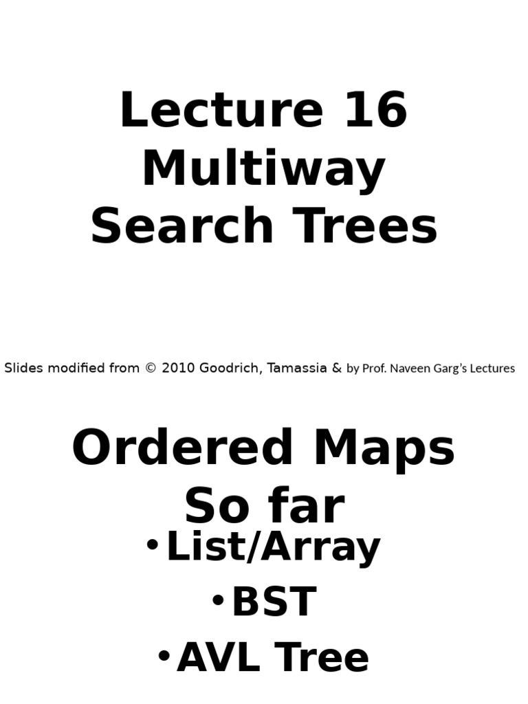 Multiway Search Trees & 2-4 Trees | PDF | Algorithms And Data Structures