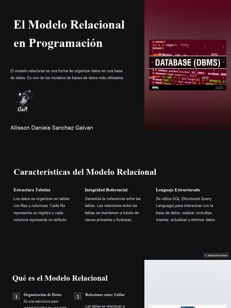 El Modelo Relacional en Programación: Allisson Daniela Sanchez Galvan | PDF | Base de datos ...