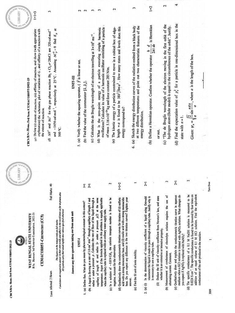 Sem 3 Pyq Wbsu | PDF