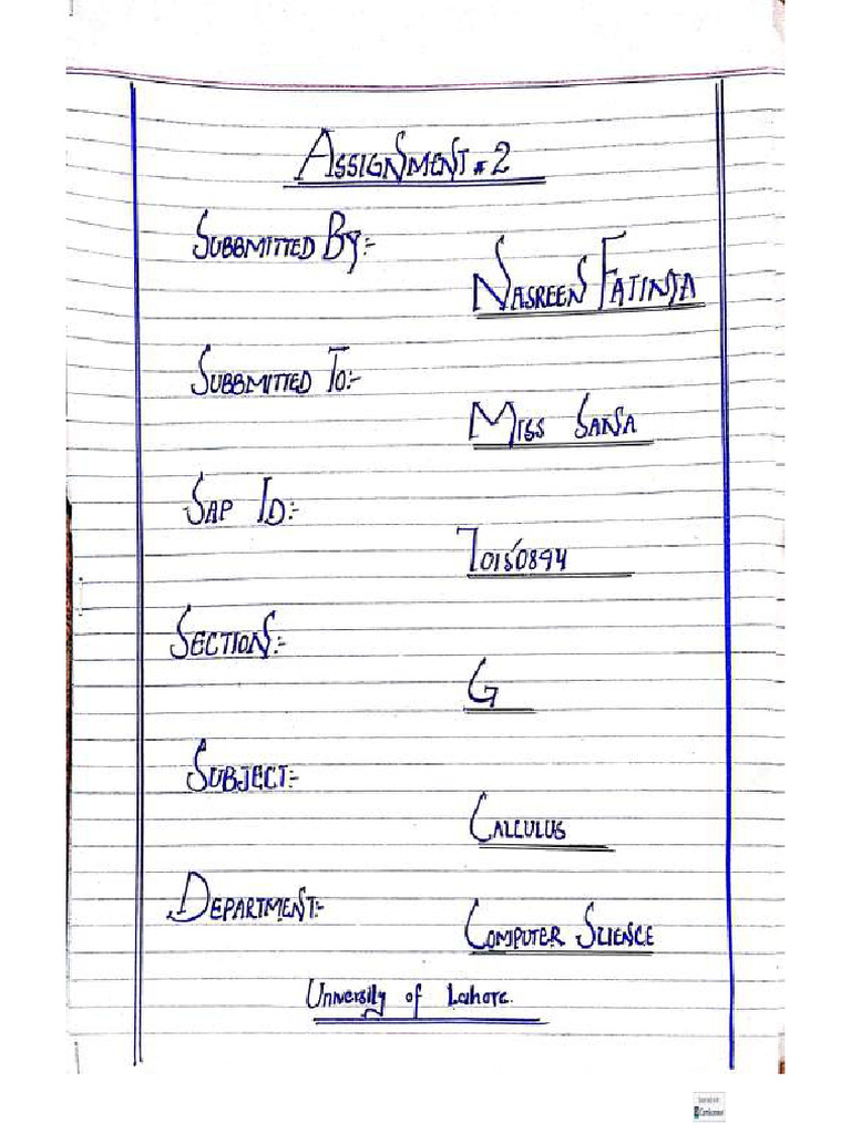 2 Cal Assignment-Compressed | PDF