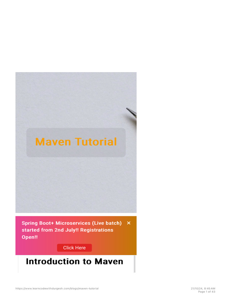 Maven Tutorial Learn Code With Durgesh Pdf Computing Software Engineering