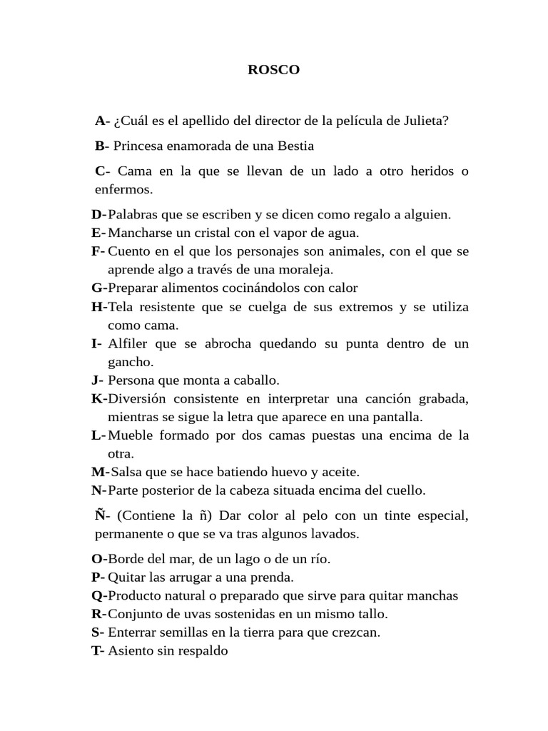 Rosco Pasapalabra | PDF | Ficción general