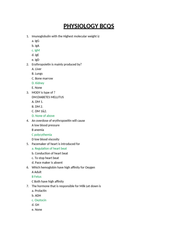 PHYSIOLOGY BCQS-2-1 | PDF | Blood Pressure | Heart