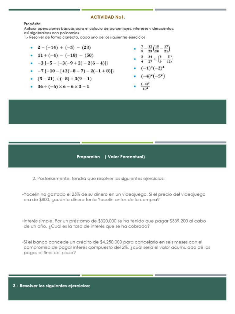 Actividad No 1 Algebra 2024 | PDF