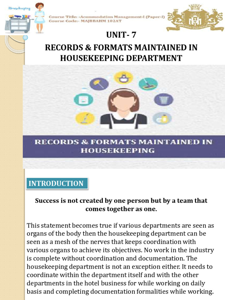 Unit-7 Records and Formats Maintained in Housekeeping | PDF ...