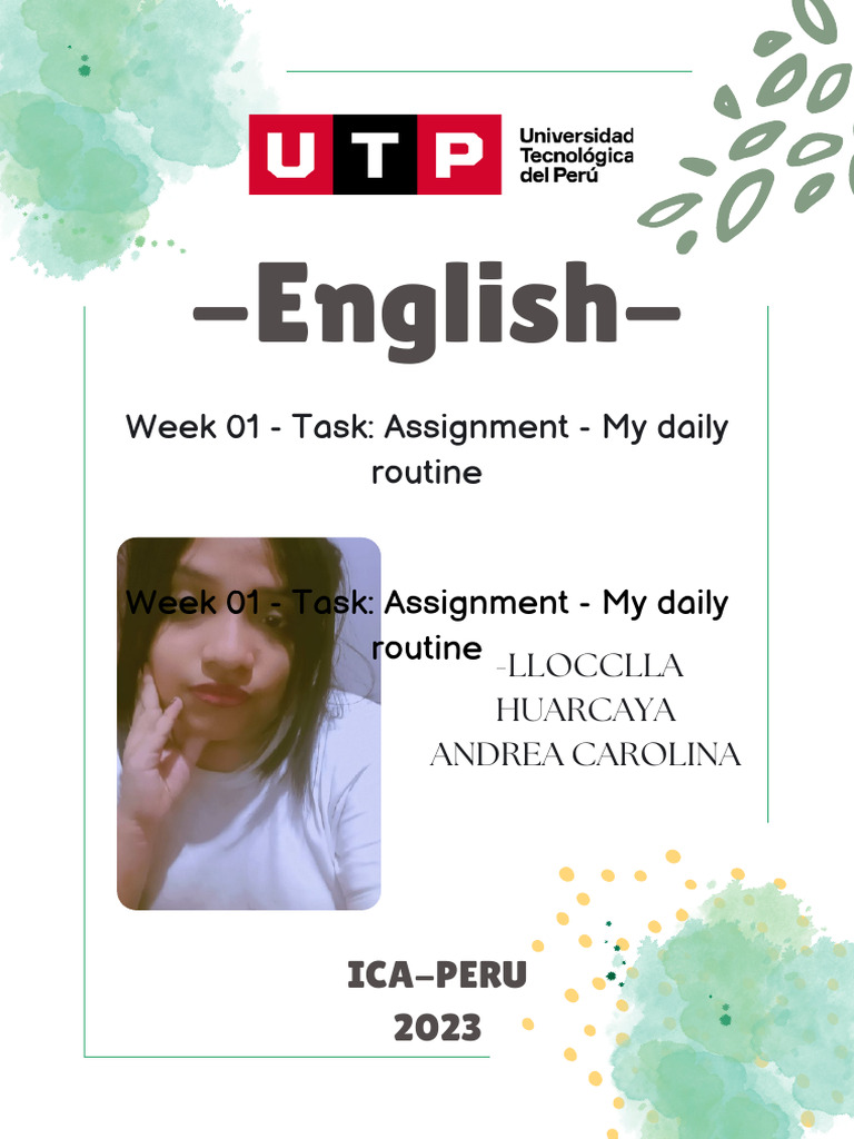 Week 01 - Task Assignment - My Daily Routine | PDF