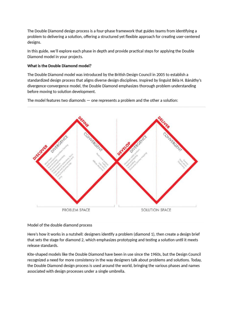 The Double Diamond Design Process | PDF | Usability | Cognition