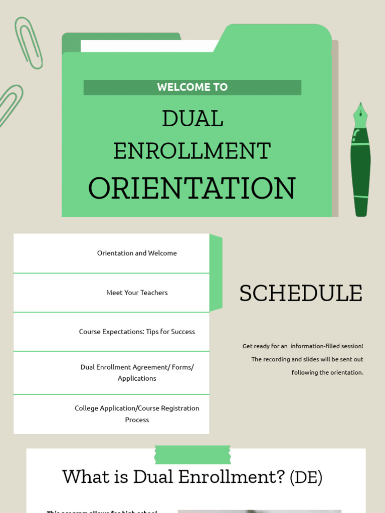 Dual Enrollment Orientation | PDF