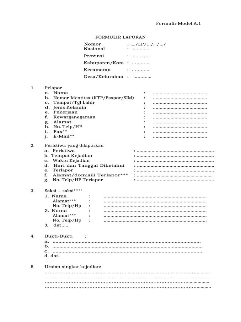 Formulir Model A1 | PDF | Griya & Taman