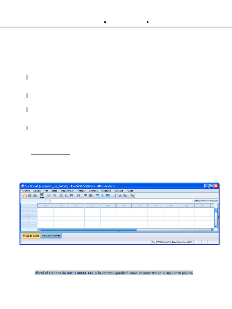 Guiones Practicas SPSS Estadistica gradoFT 16 17 | PDF | Spss | Ventana (informática)