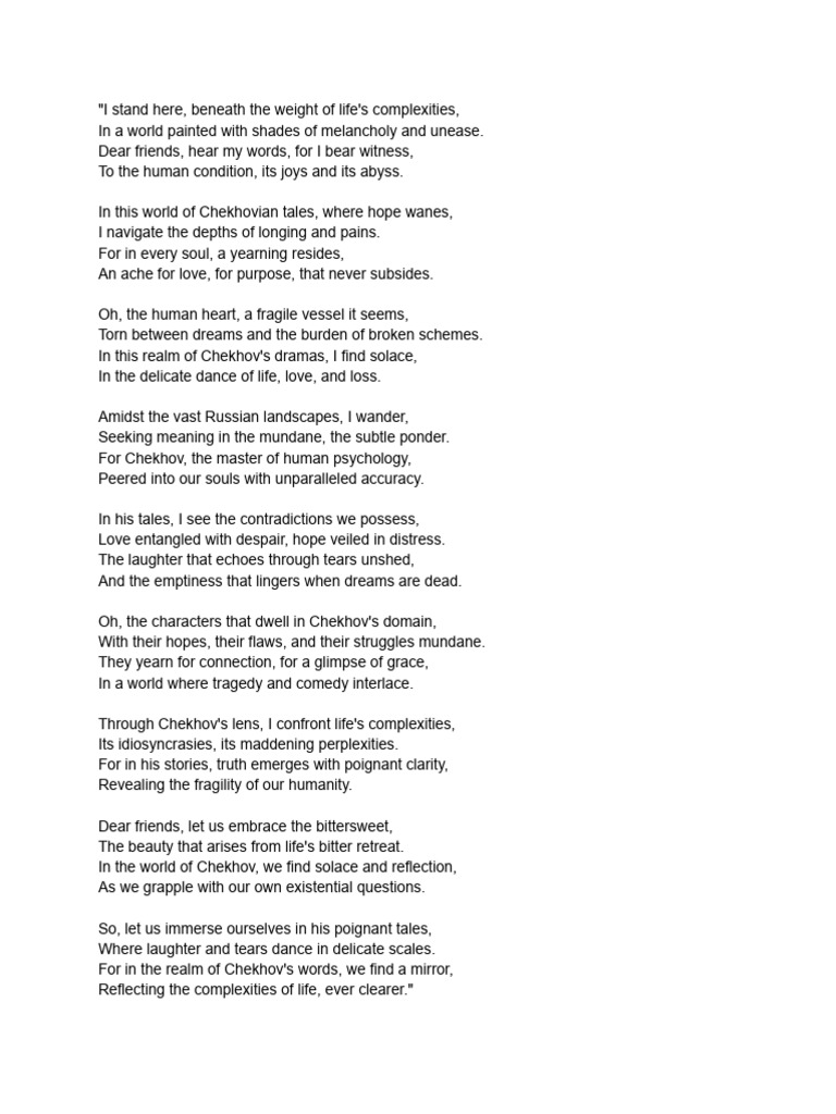 19th Century Anton Chekhov Monologue | PDF | Poetry