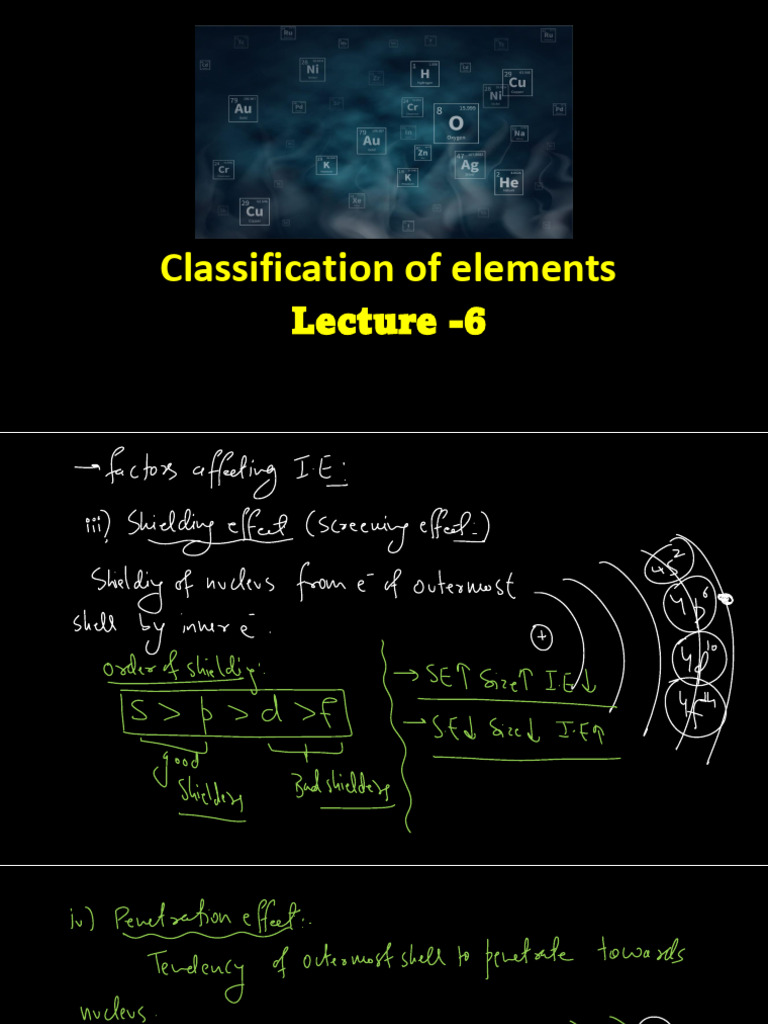 Classification of Elements L6 Chemistry Class 11 Cbse by Ashu Sir | PDF