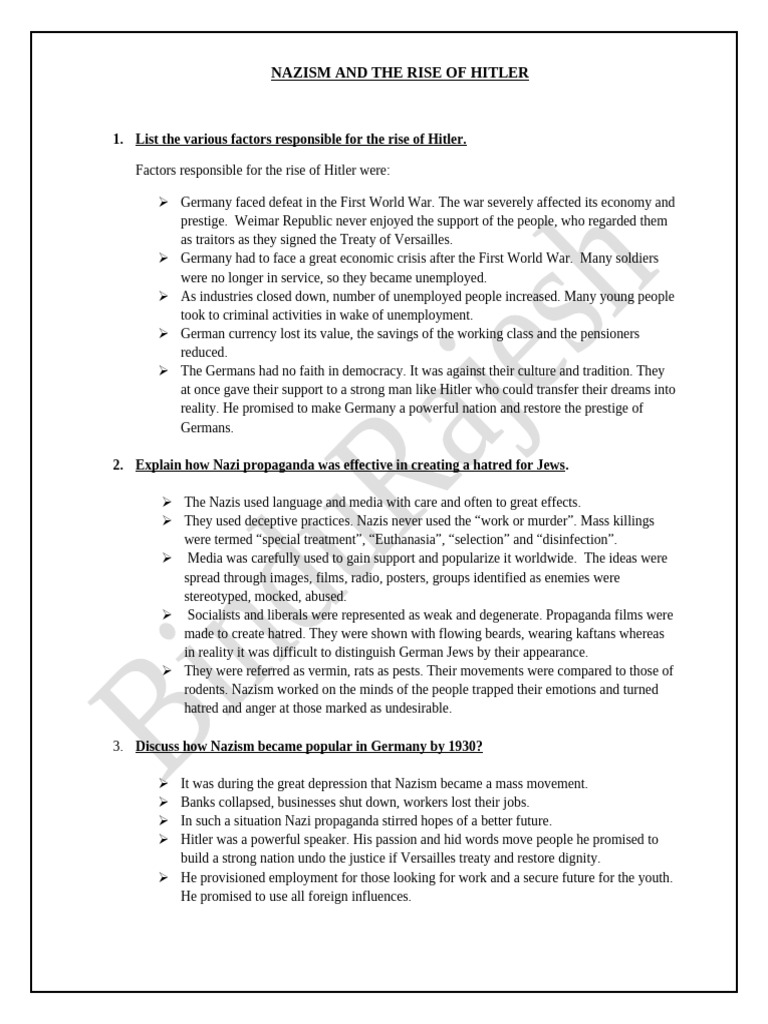 Nazism and The Rise of Hitler | PDF | Nazi Germany | Nazism