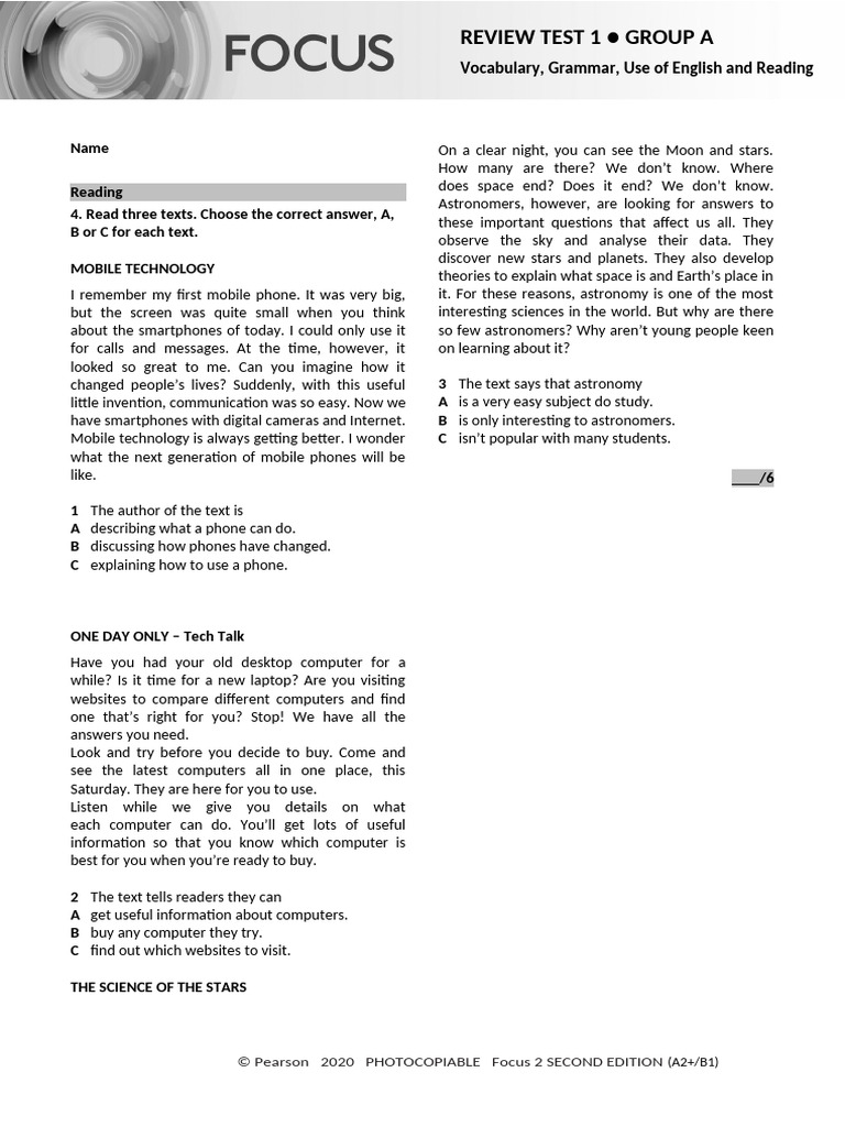 Reading Test 4 | PDF | Telephone | Mobile Technology