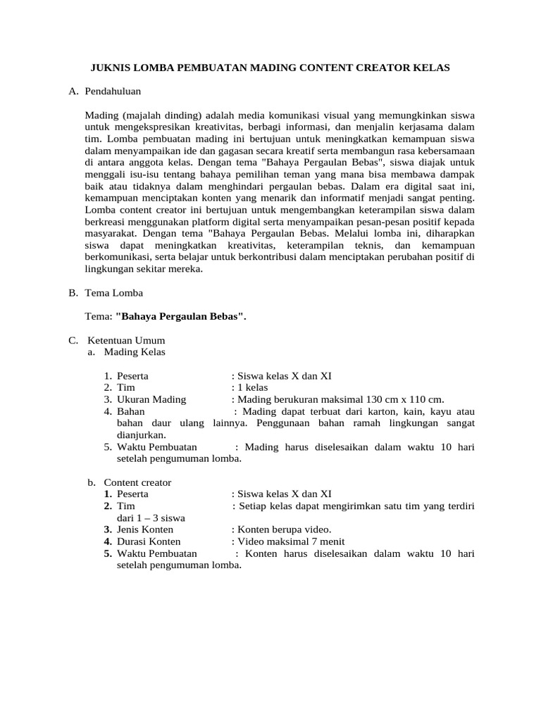 Ukuran Mading Kelas dalam Lomba | PDF