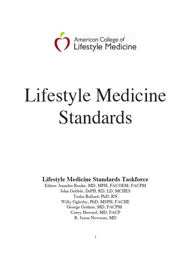 ACLM Standards - Adopted Fall 2012 | PDF | Medicine | Physician