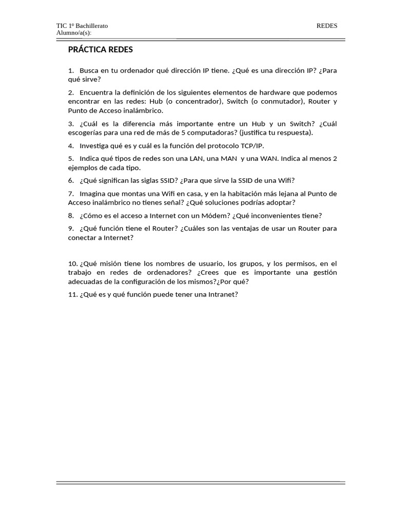 Practica Redes | PDF