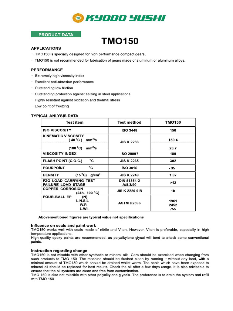 Kyodo Yushi TMO 150 | PDF